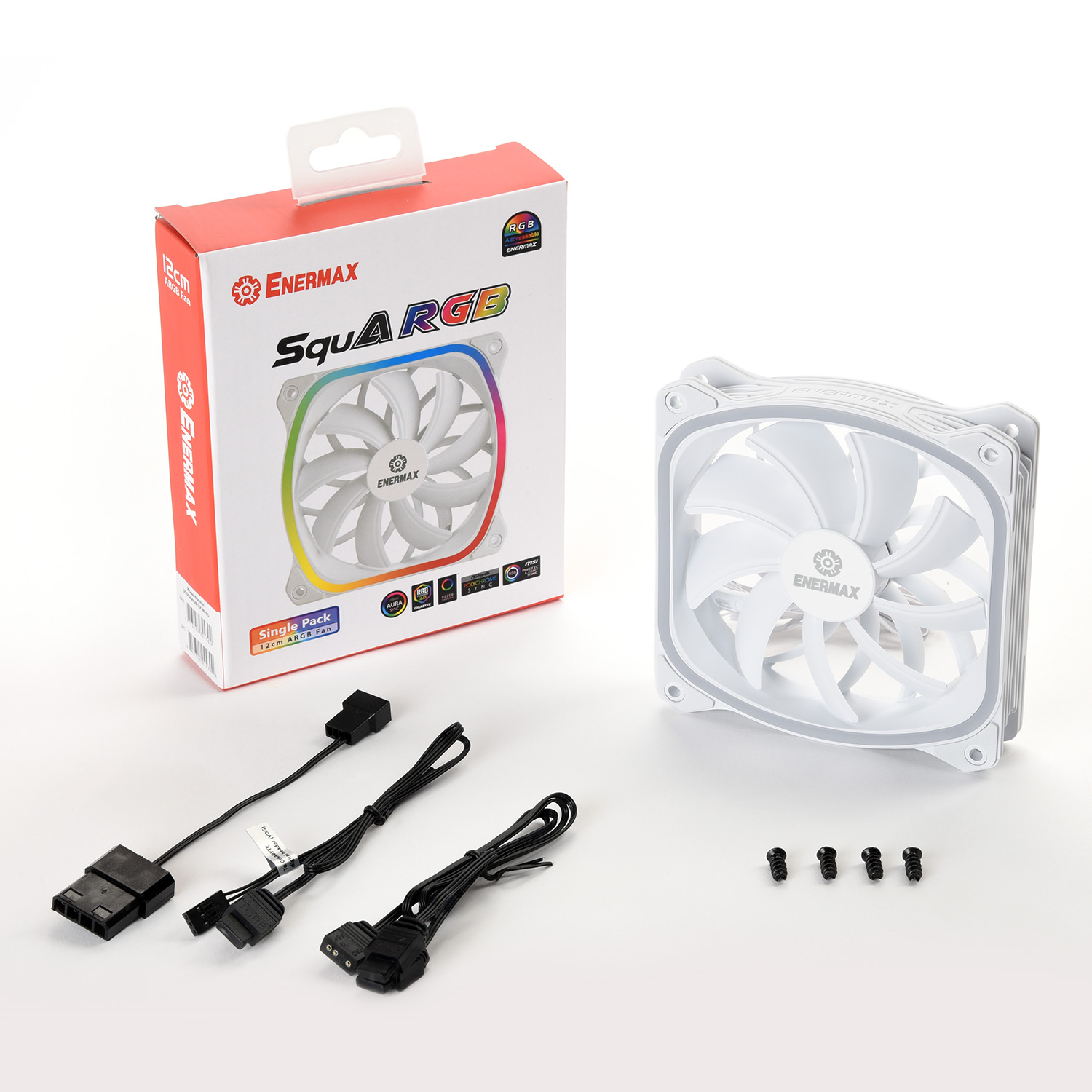 SquA RGB White 120mm PWM Fan- Single Pack - Products - ENERMAX ...